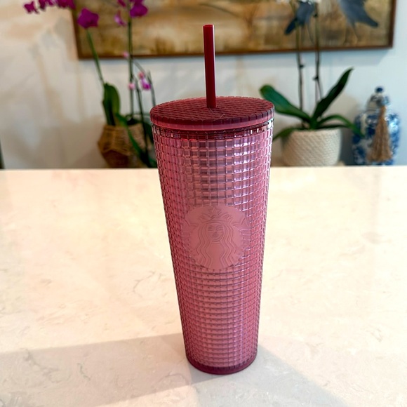 Starbucks | Kitchen | Starbucks Dusty Rose Pink Berry Shimmer Grid 24 ...